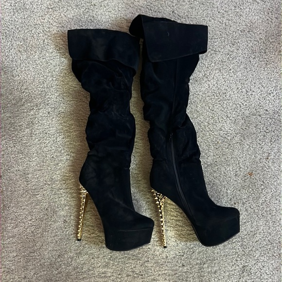 FRH | Shoes | Velvet Material Knee High Boots | Poshmark